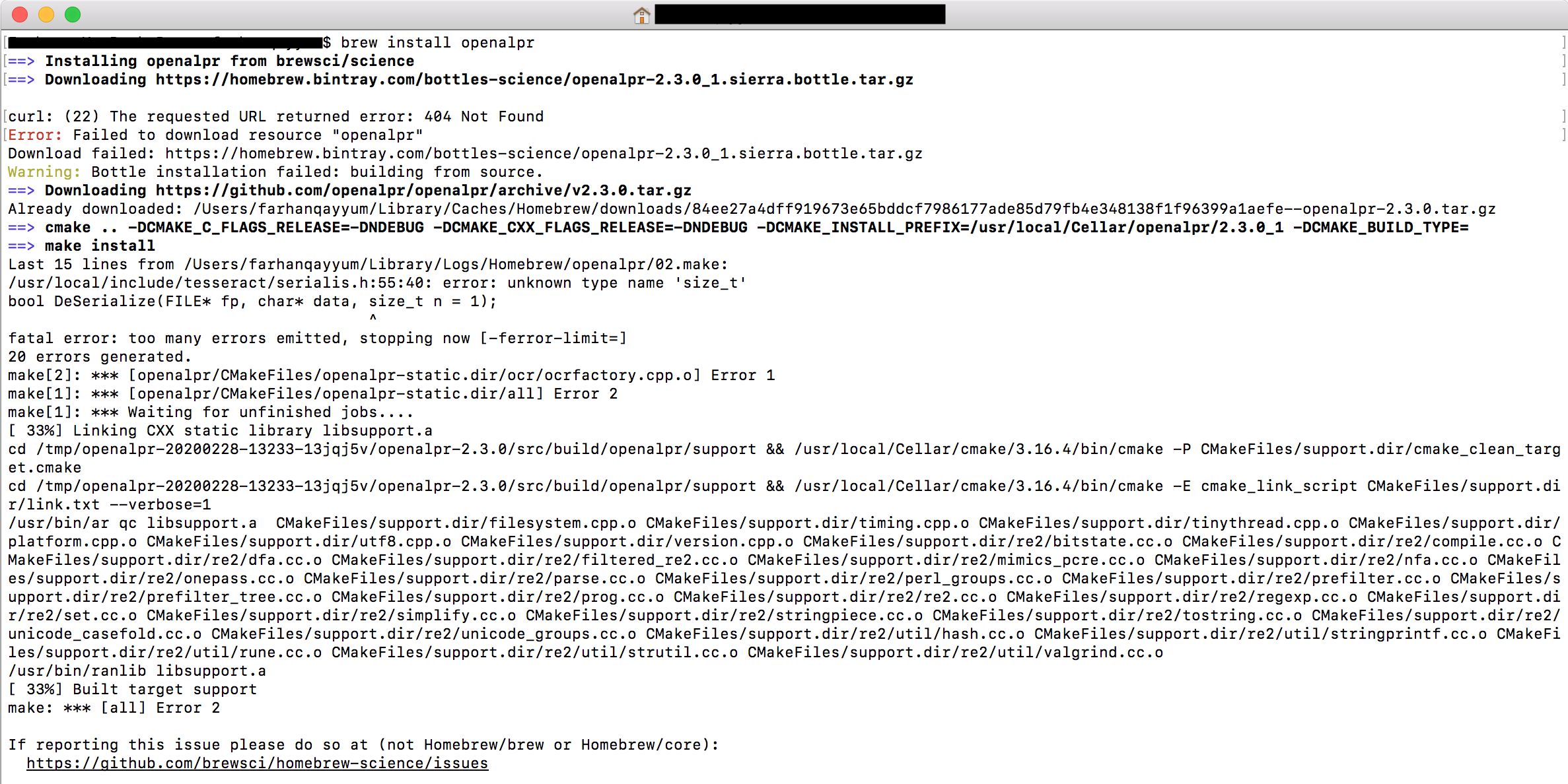 Installation Issue · Issue #874 · openalpr/openalpr · GitHub