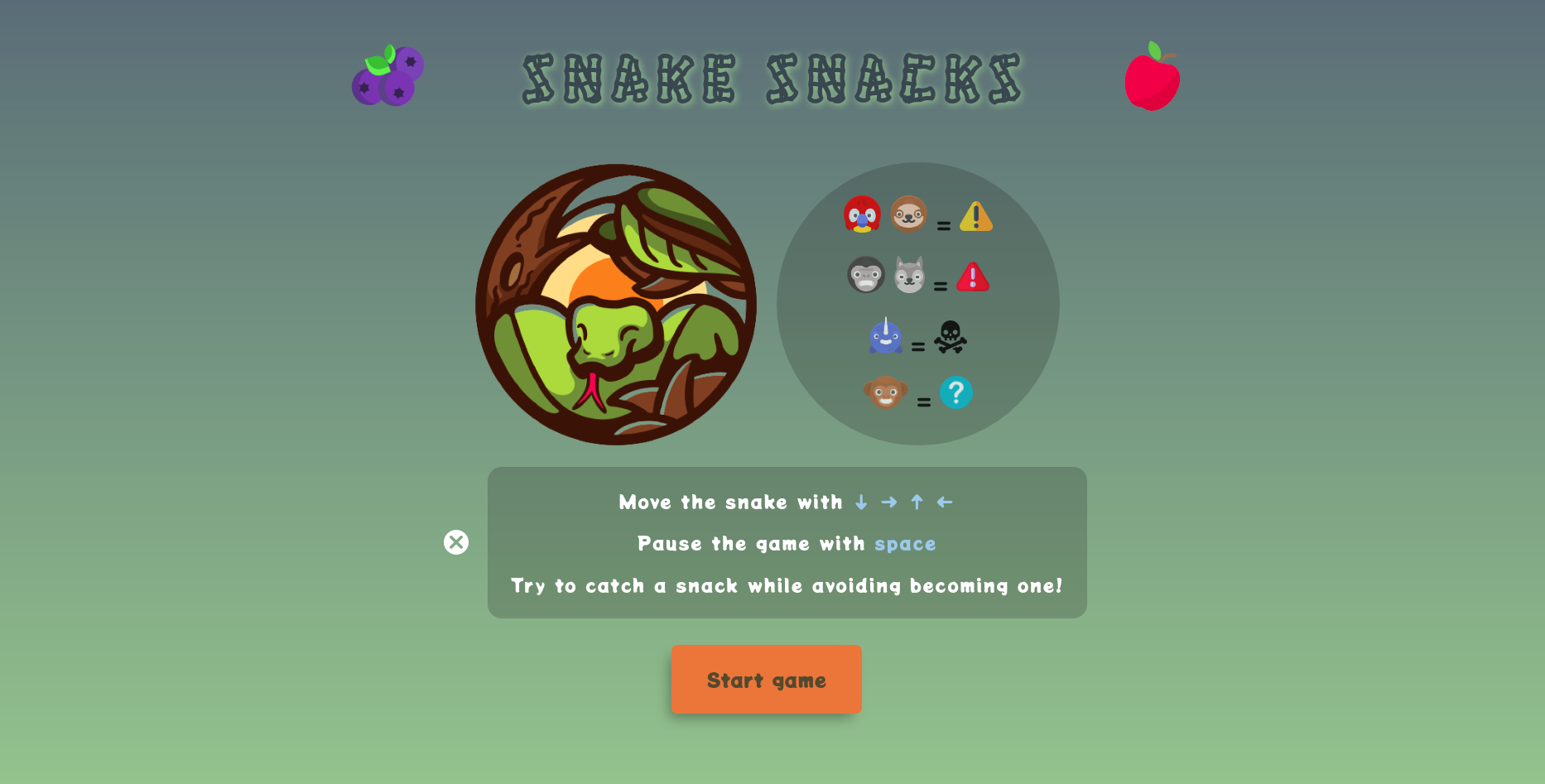 GitHub - sitzelwucht/snake-snacks: HTML5/JS canvas game project