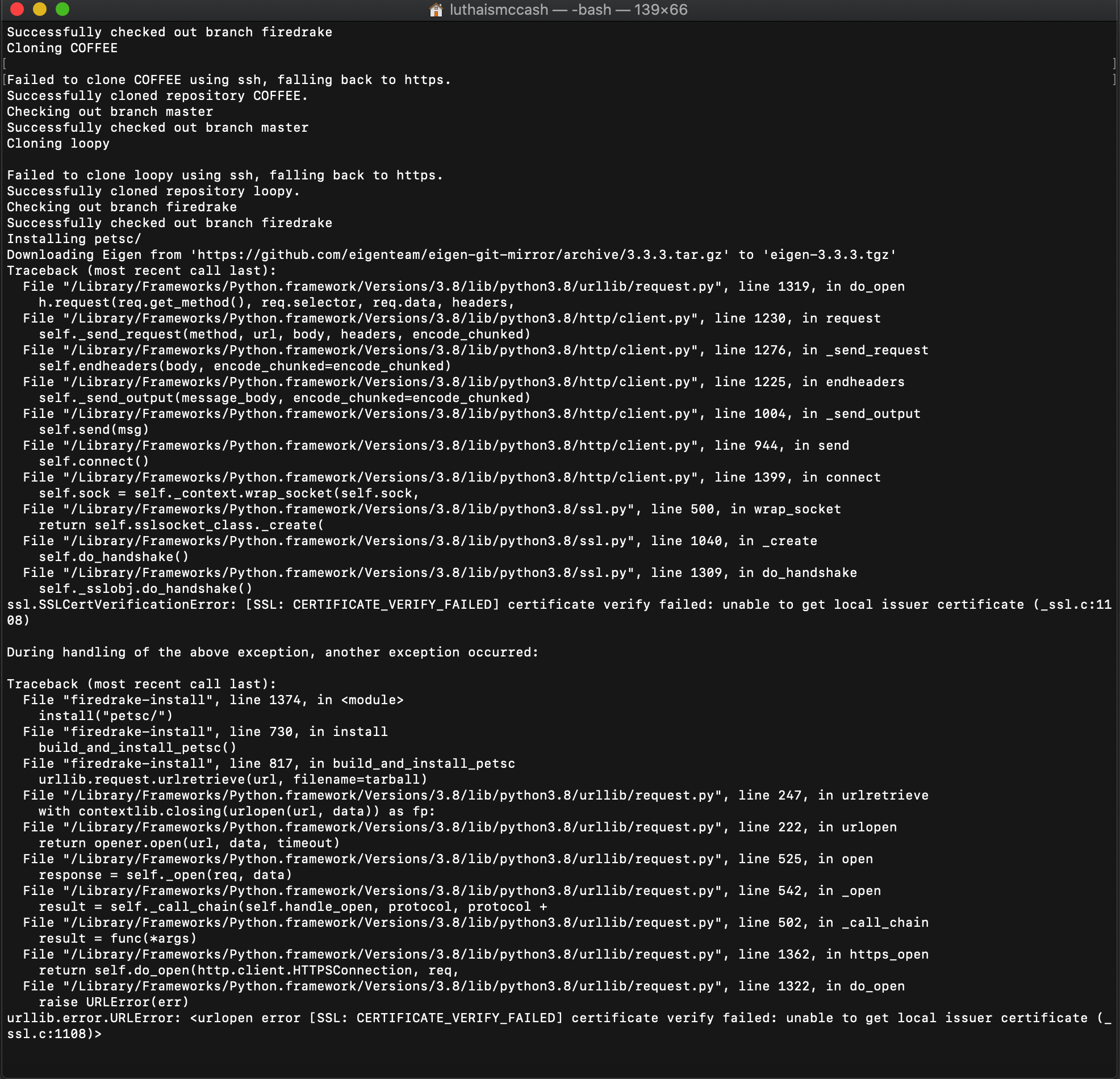 Error during installation at petsc · Issue #1619 · firedrakeproject/firedrake · GitHub