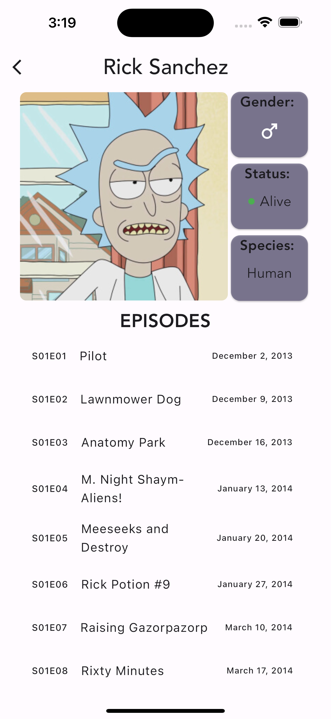 GitHub - gokcensolmaz/rick-and-morty-app