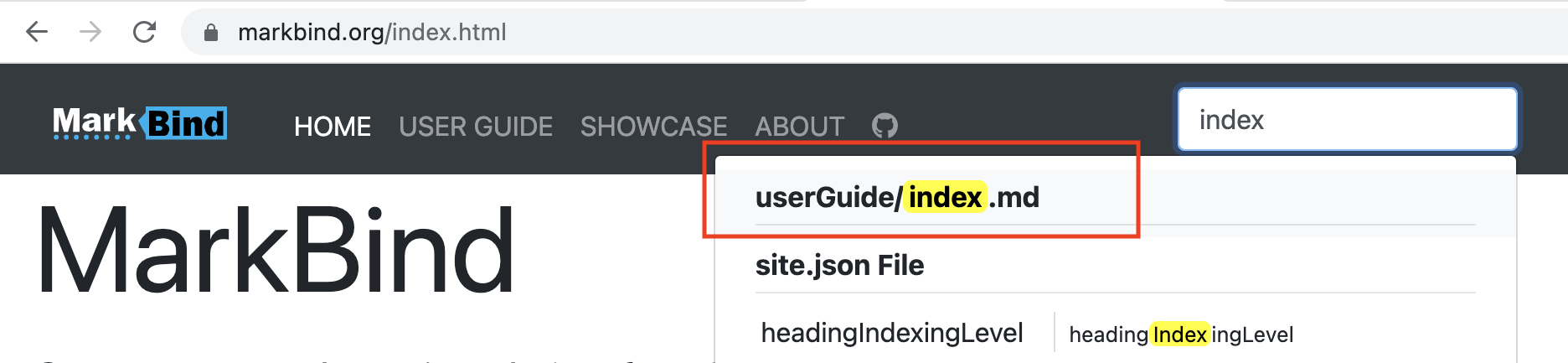 UG/DG index.md filepath appears in search results · Issue #1803 · MarkBind/markbind · GitHub