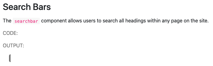 Searchbar "Code & Example" is not showing · Issue #1887 · MarkBind/markbind · GitHub