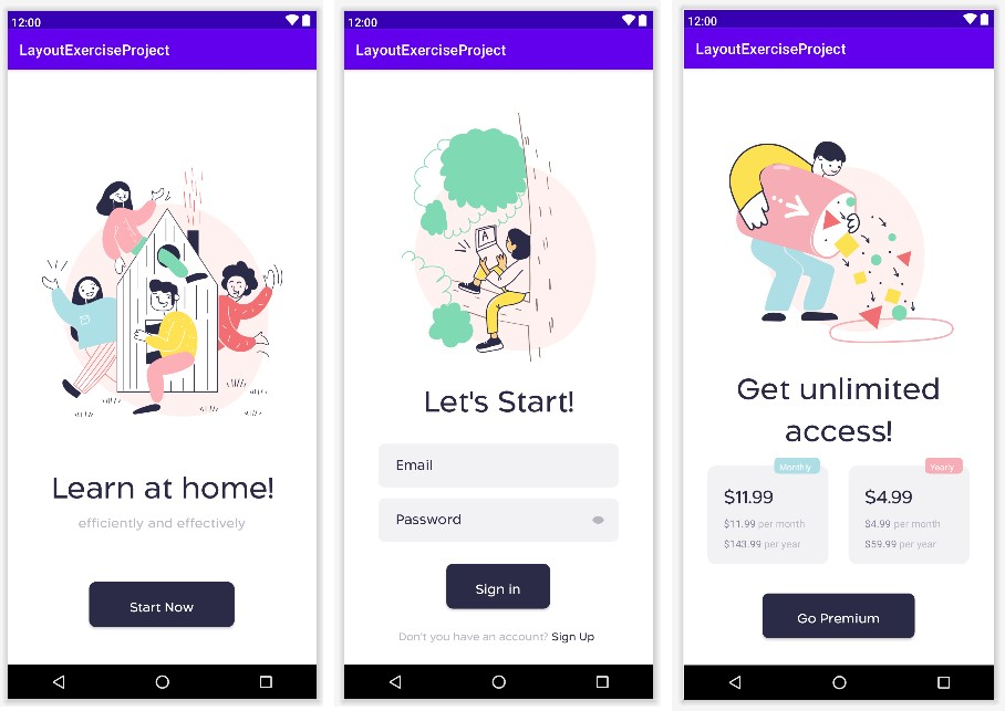 GitHub - humeyramercan/Layout-Exercise-Project: UpSchool Android Development Bootcamp süreci ...
