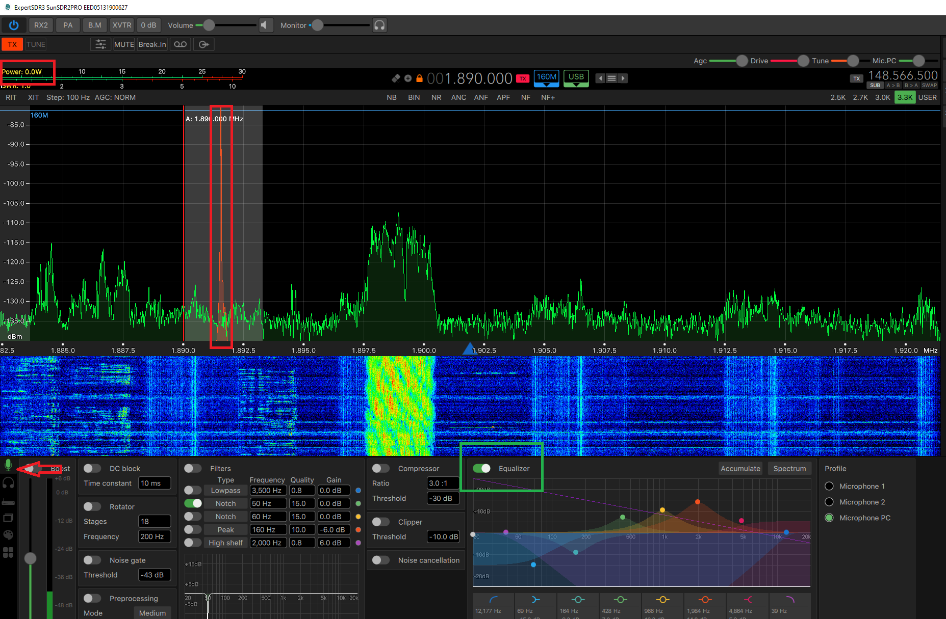 Bug: When the Mic Equaliser is enabled there is no power on TX · Issue #64 · ExpertSDR3 ...