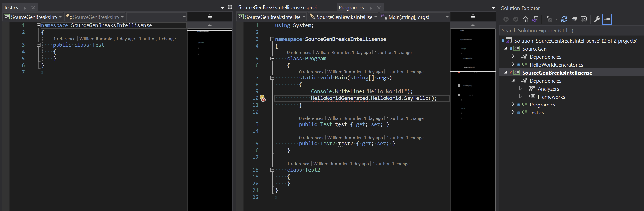 VS v16.10.0 and v16.10.1: C# Intellisense fails to colorize custom ...