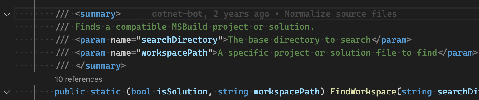 Color and folding problems when inserting XML document text with "///" · Issue #4761 · dotnet ...