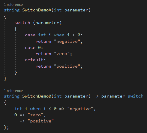 Switch keyword in switch expression is not classified as ControlKeyword ...