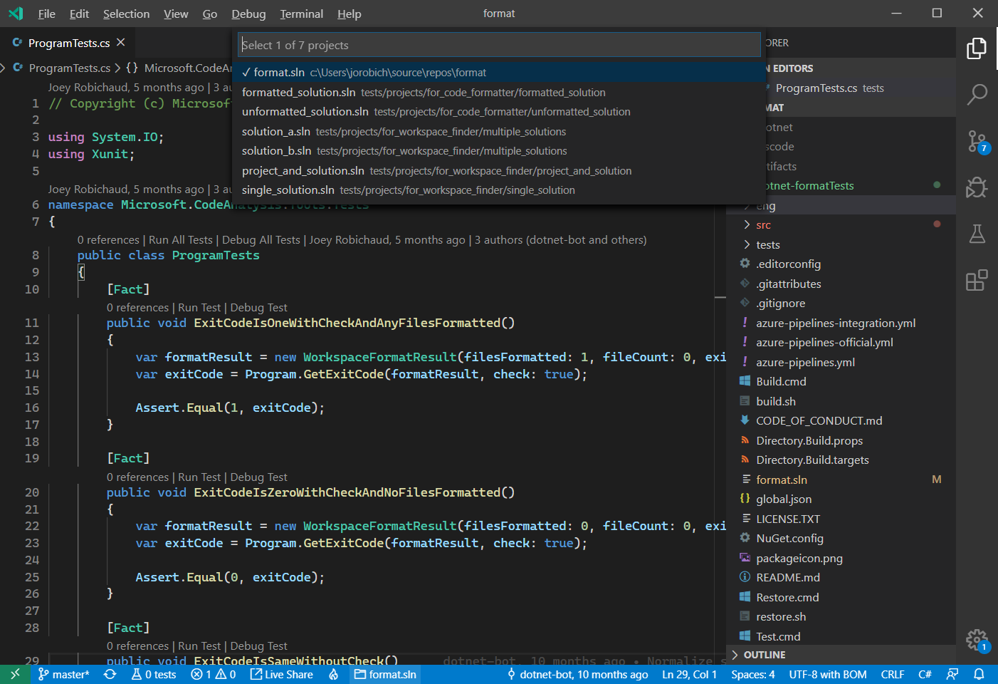 Selecting a solution file shows the source instead of loading all the projects · Issue #3526 ...