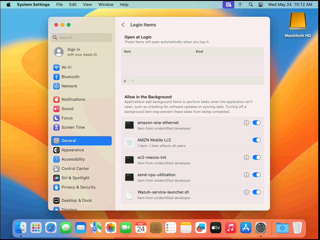 Remove `Login item` configuration from the macOS agent · Issue #2212 · wazuh/wazuh-packages · GitHub