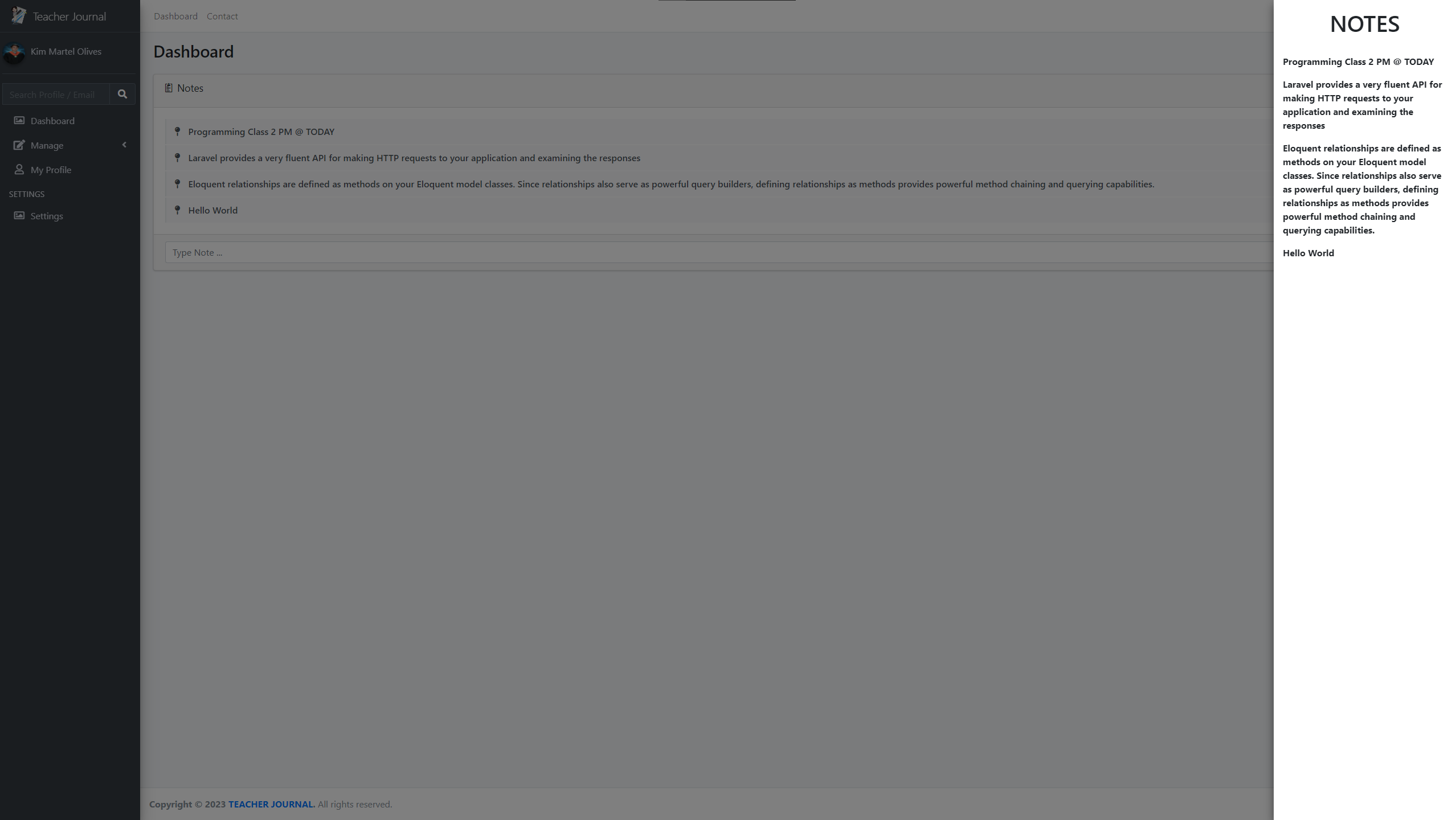 GitHub - kimmartelolives/teacher-journal-laravel: Teacher Journal ...
