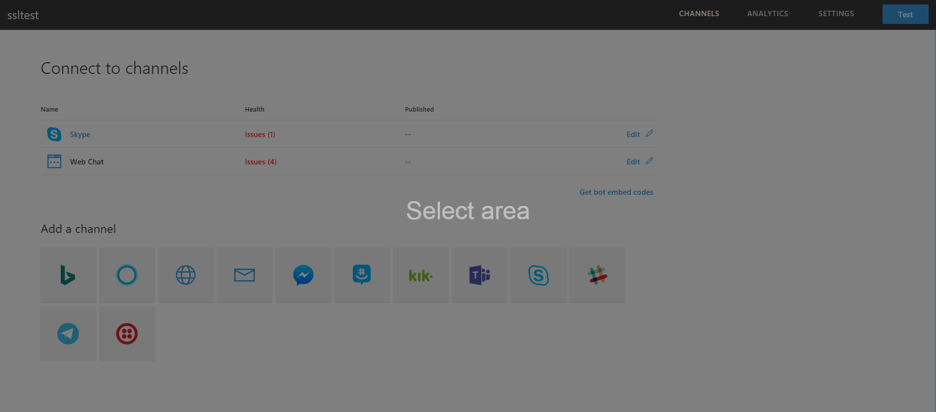 [Bot Portal] Errors in channel health but code works fine with skype channel · Issue #3075 ...