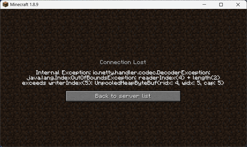 Internal Exception: ionetty.handler.codec.DecoderException · Issue #145 · ViaVersion/ViaProxy ...