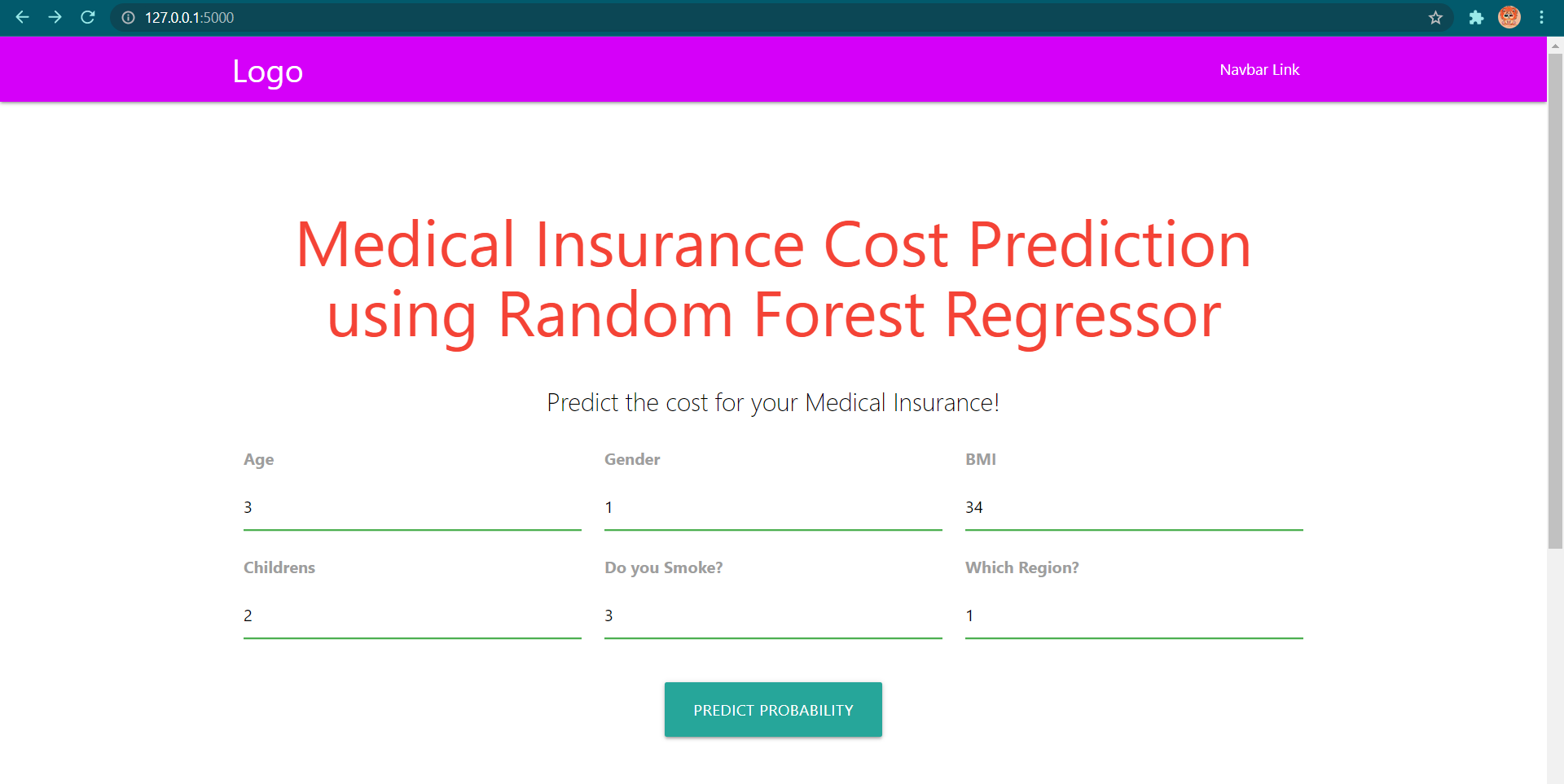 Github Si2001medical Insurance Cost Prediction Project In Python Flask Medical Insurance 2198