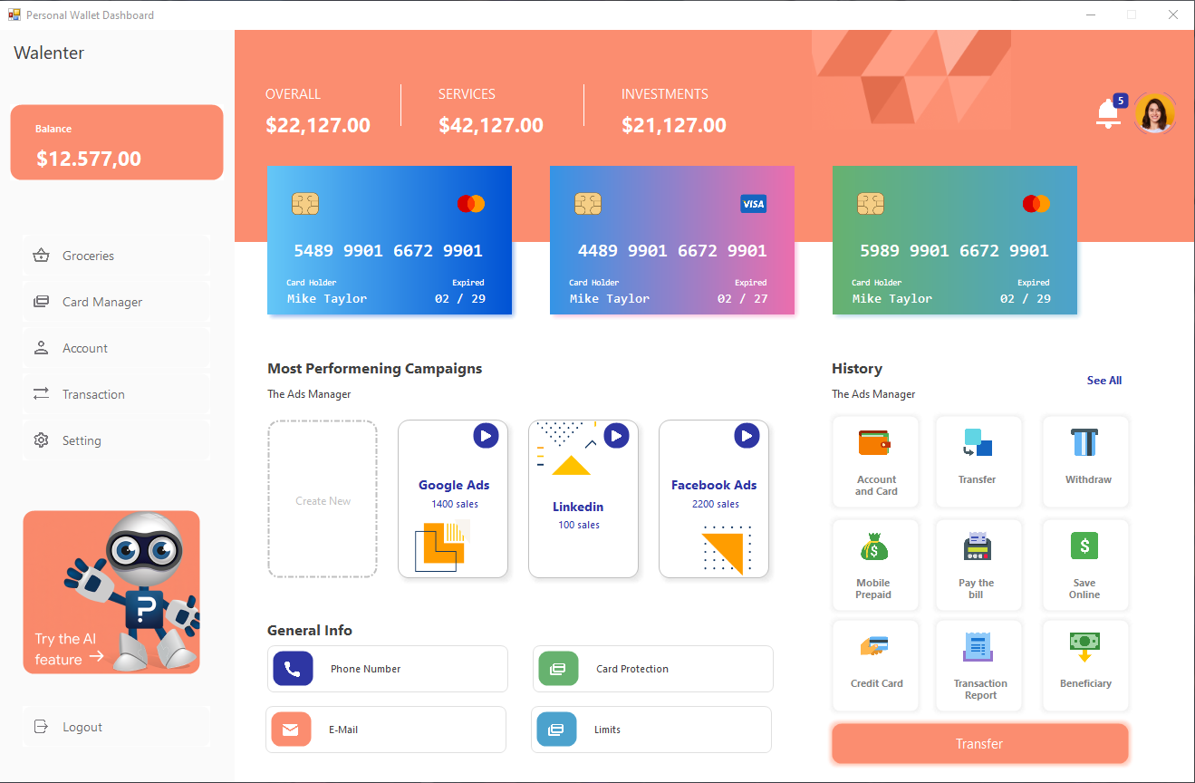 GitHub - am-523/Personal-Wallet-Dashboard: Desktop Personal Wallet Apps ...