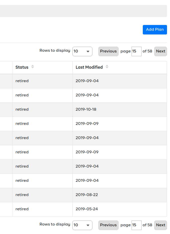 The display rows search section has a fixed 1. One cannot delete it and search for pages 19 ...