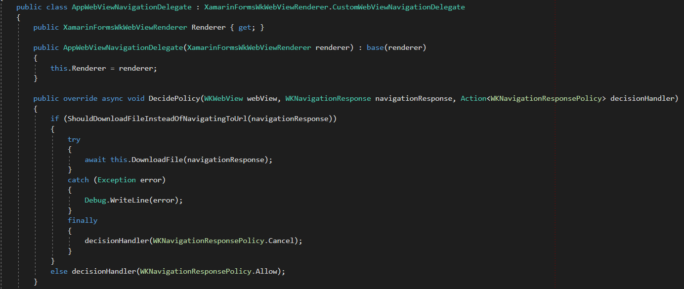 [Enhancement] Expose default iOS WkWebViewRenderer delegates to allow ...
