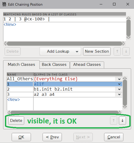 Hidden buttons in the dialog: GPOS Contextual Chaining Position - By Classes · Issue #4237 ...