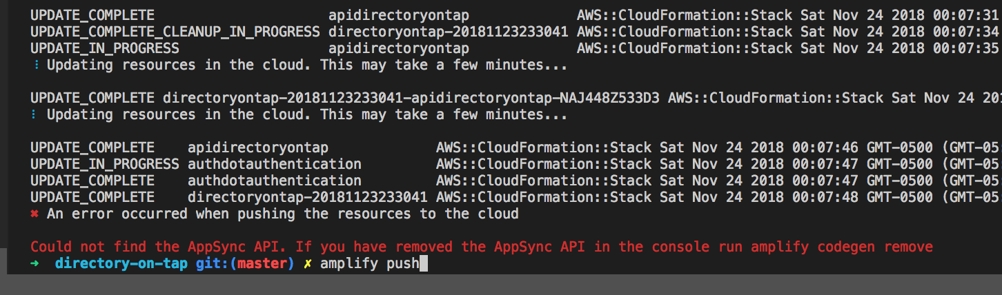 Could not find the AppSync API when pushing GraphQL API · Issue #499 · aws-amplify/amplify-cli ...