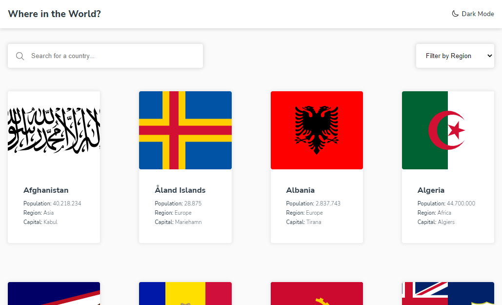 GitHub - tarcisioandrade/countries-api: Projeto concluído com uso de ...