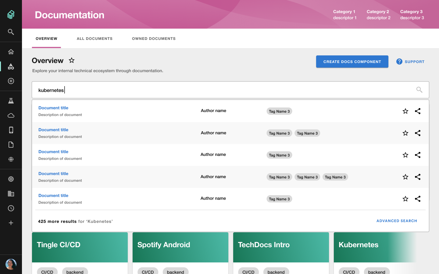 TechDocs: Improve TechDocs homepage which shows list of current ...