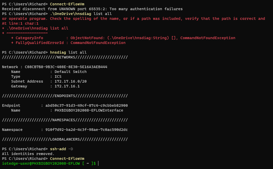 Connect-EFlowVM / too many authentication failures / edge case for SSH / Solution Found · Issue ...