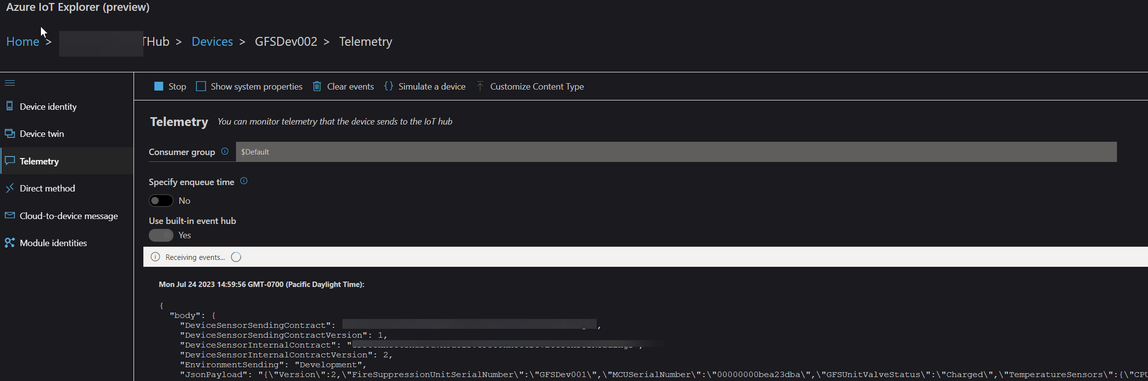 Telemetry from device that has NOT been selected. · Issue #635 · Azure/azure-iot-explorer · GitHub