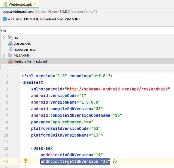 [BUG] PWA Builder - Update your app to target Android 13 (API level 33) · Issue #4305 · pwa ...