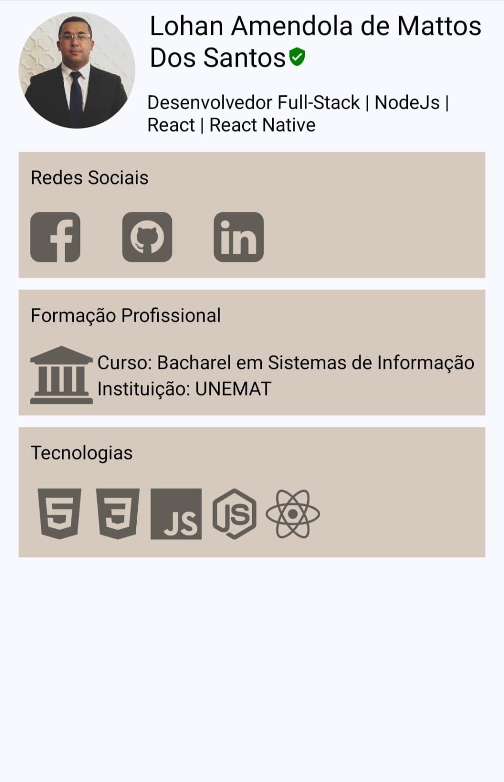 GitHub - lohanmattos/app-perfil-profissional: App desenvolvido para aplicar conceitos de React ...