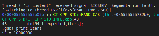 CPP_STD CAS kernels giving SEGFAULT · Issue #20 · tactcomplabs/circustent · GitHub