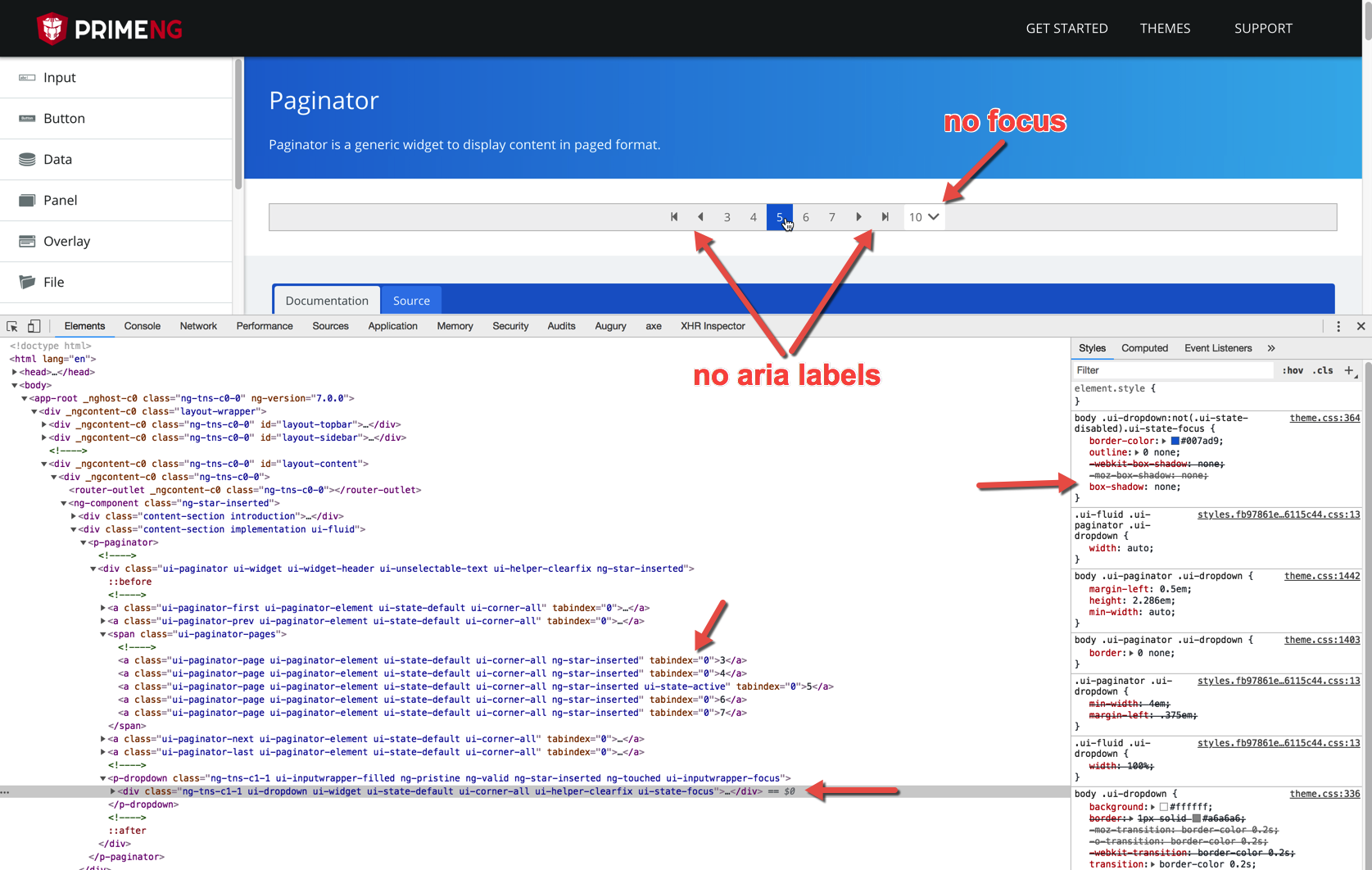 Accessibility: aria support for paginator · Issue #6812 · primefaces/primeng · GitHub