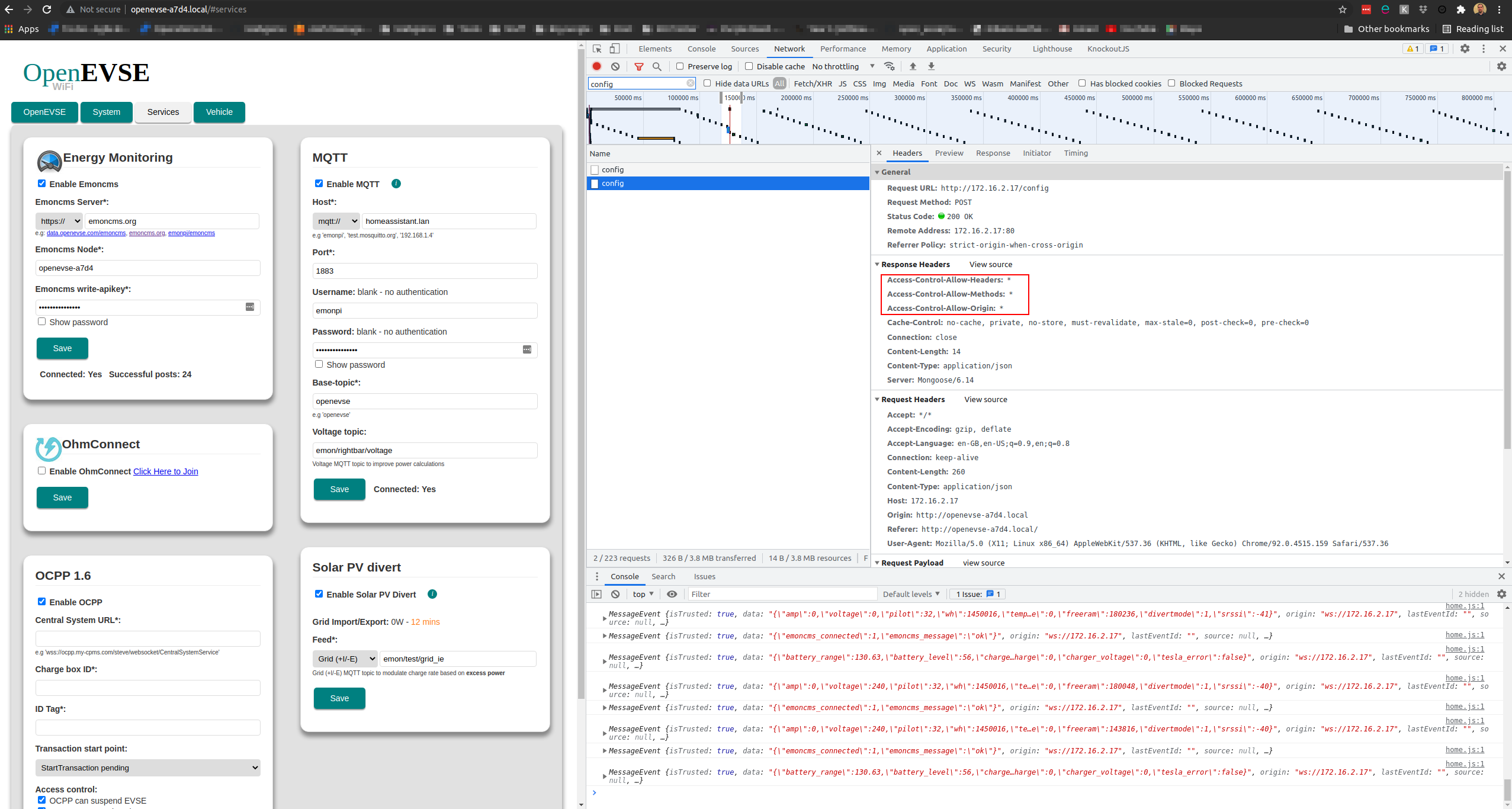 CORS - OpenEVSE save broken when connecting using hostname · Issue #231 · OpenEVSE/openevse ...