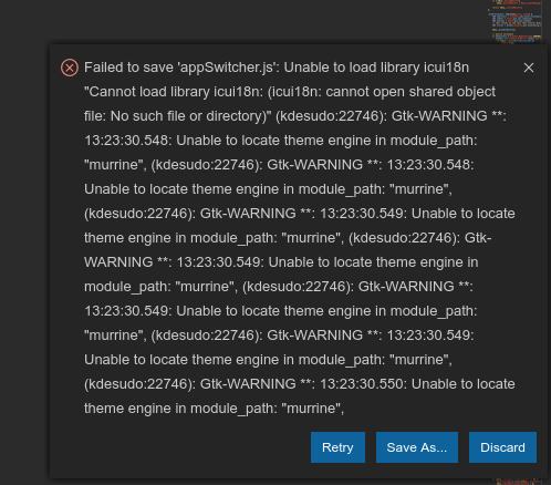"Retry as sudo" claims it "failed to save" but it actually succeeded · Issue #93602 · microsoft ...