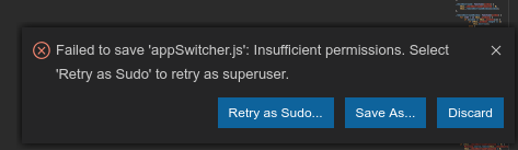 "Retry as sudo" claims it "failed to save" but it actually succeeded · Issue #93602 · microsoft ...