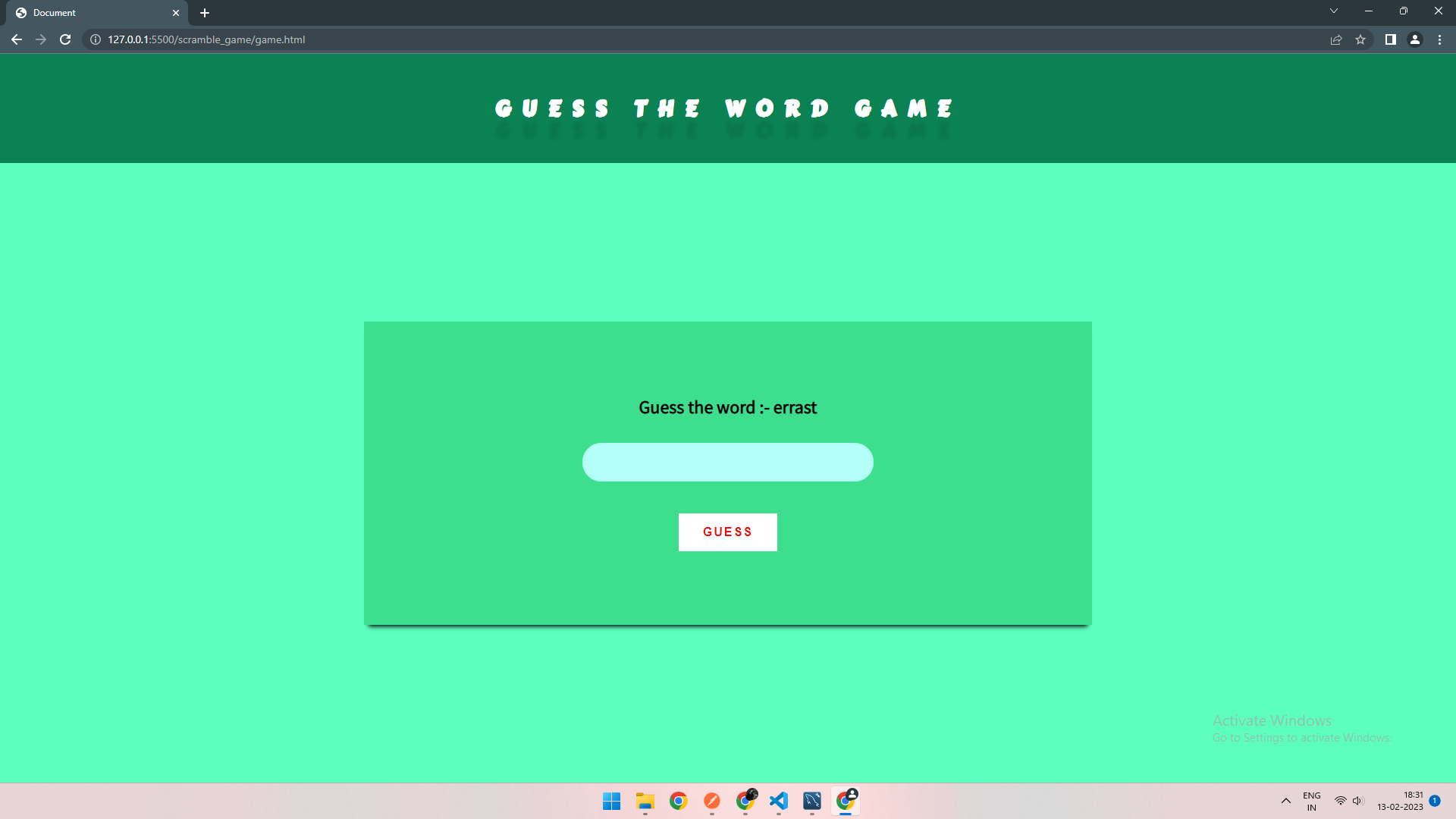 GitHub - amarupd/scramble-game