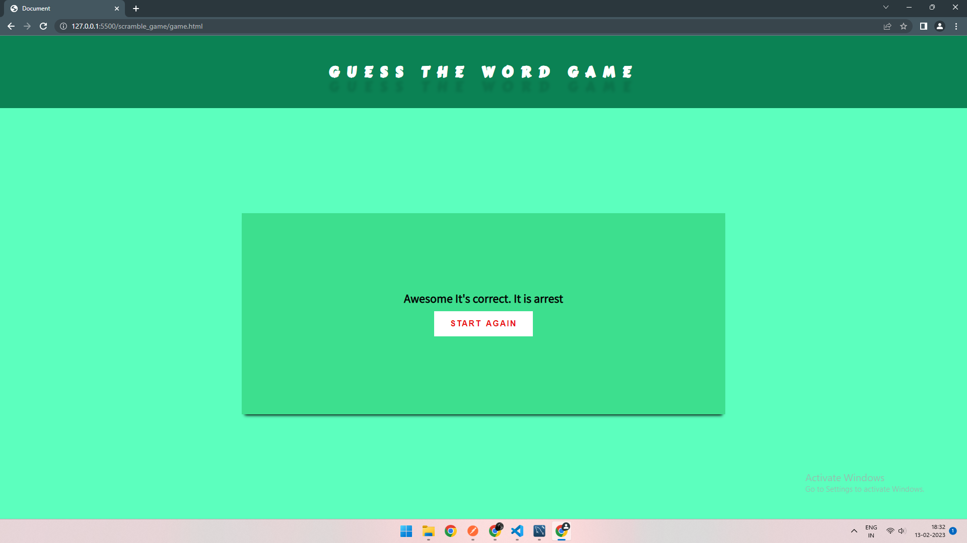 GitHub - amarupd/scramble-game