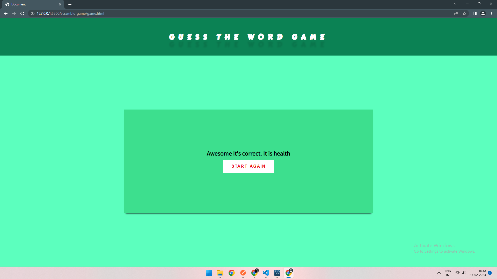 GitHub - amarupd/scramble-game