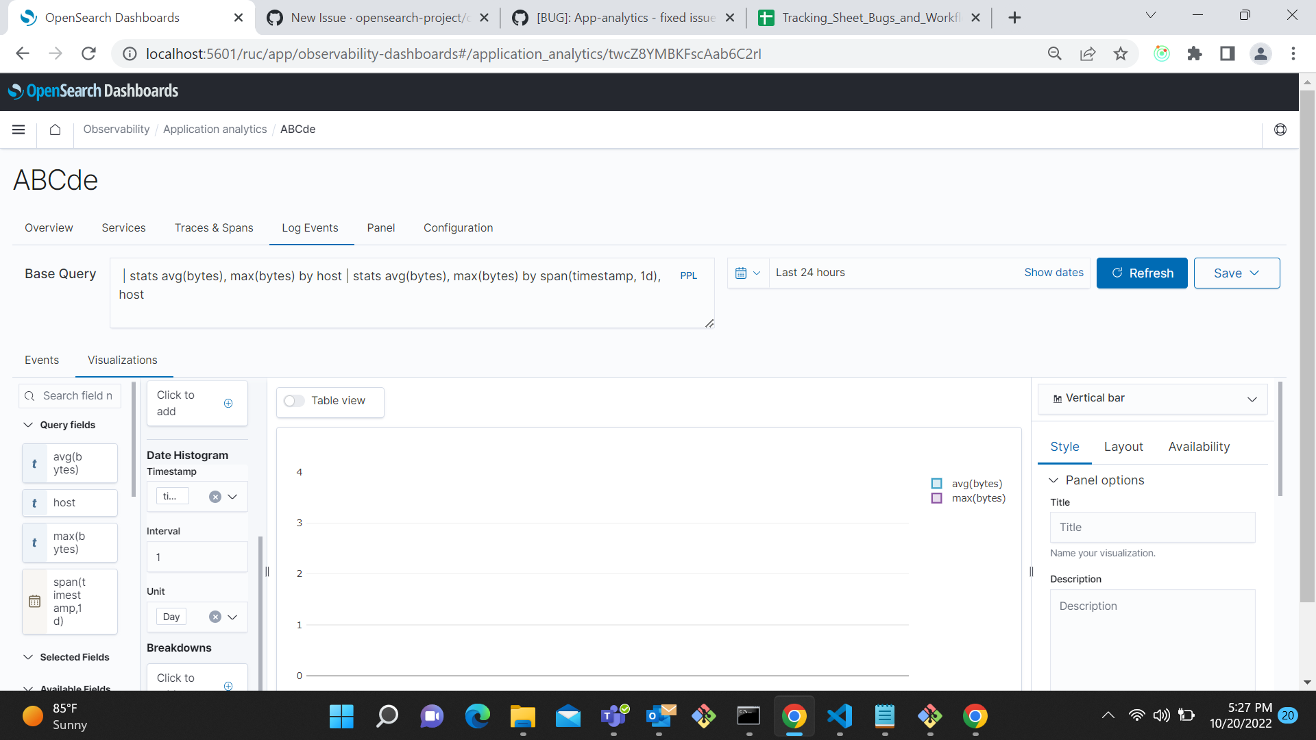 Bug Application Analytics On Click Of Update Chart Button The Query Gets Concatenated To The