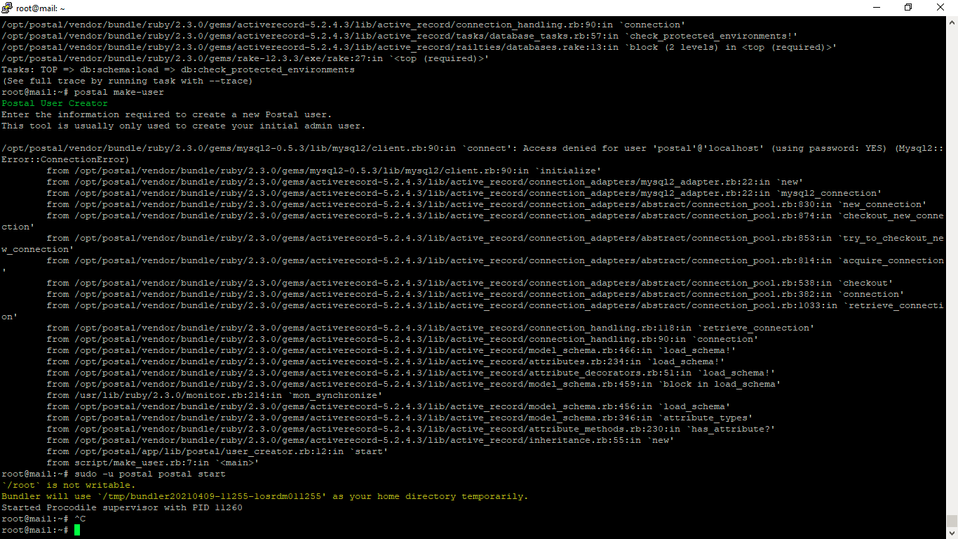 error during postal initilize · Issue #877 · postalserver/postal · GitHub