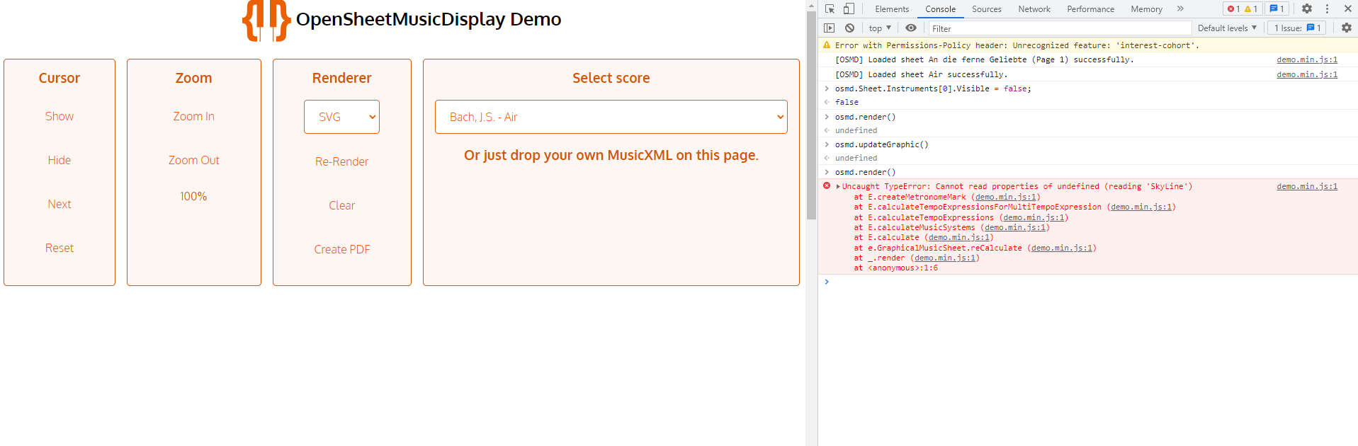 Error when turning first instruement invisible · Issue #1114 · opensheetmusicdisplay ...