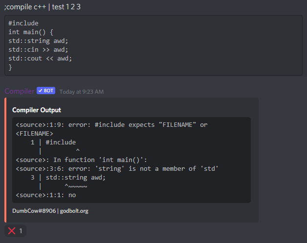 Eoferror Eof When Reading A Line · Issue 110 · Headline Discord Compiler Bot · Github