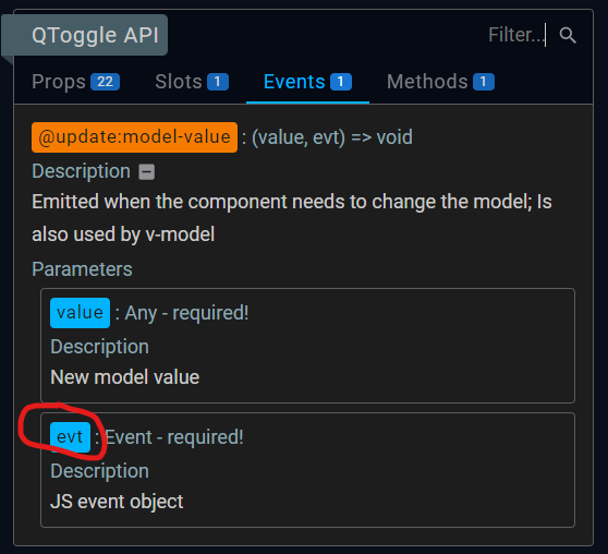 Include Sub Properties Inside Component Api Docs Element Search Results · Quasarframework Quasar