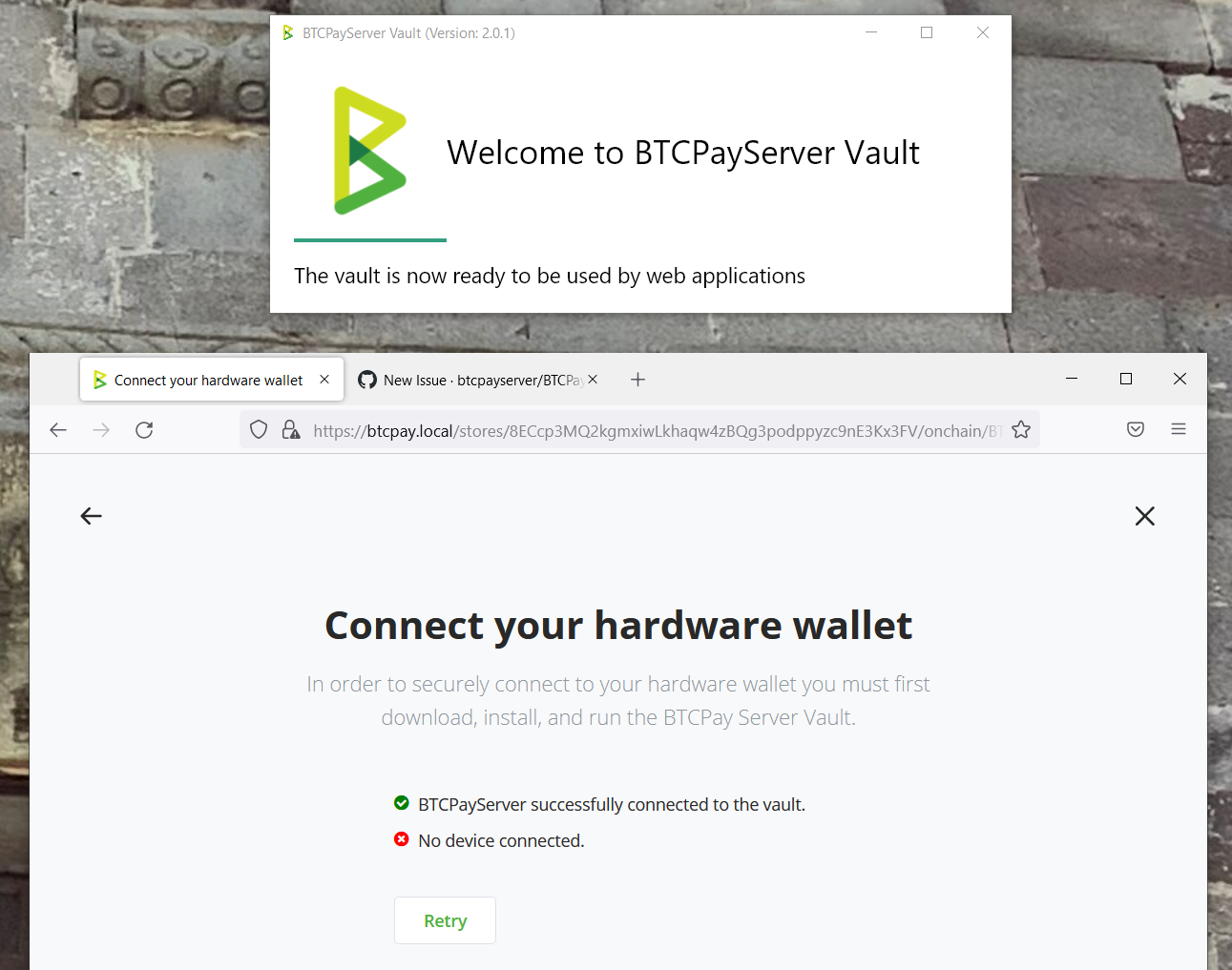 Ledger Nano S - No device connected · Issue #43 · btcpayserver/BTCPayServer.Vault · GitHub