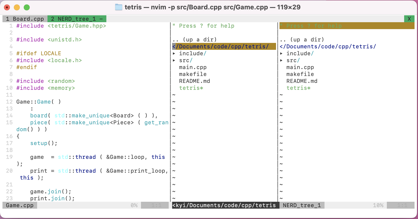 NERDTree only opens on the first tab when opening few files with vim -p · Issue #1343 ...
