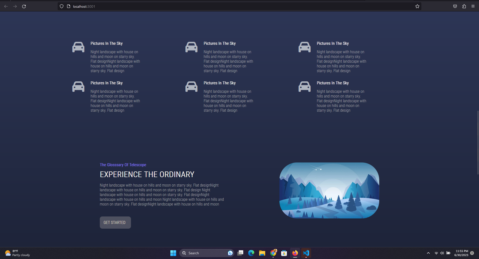 GitHub - gargee-banerjee/CSS-Layout-TheNightSky: A demo landing page ...