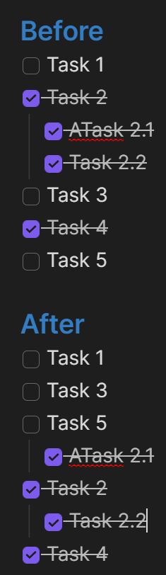 [feature request] sort checkbox/task list by checked status · Issue #18 · Vinzent03/obsidian ...