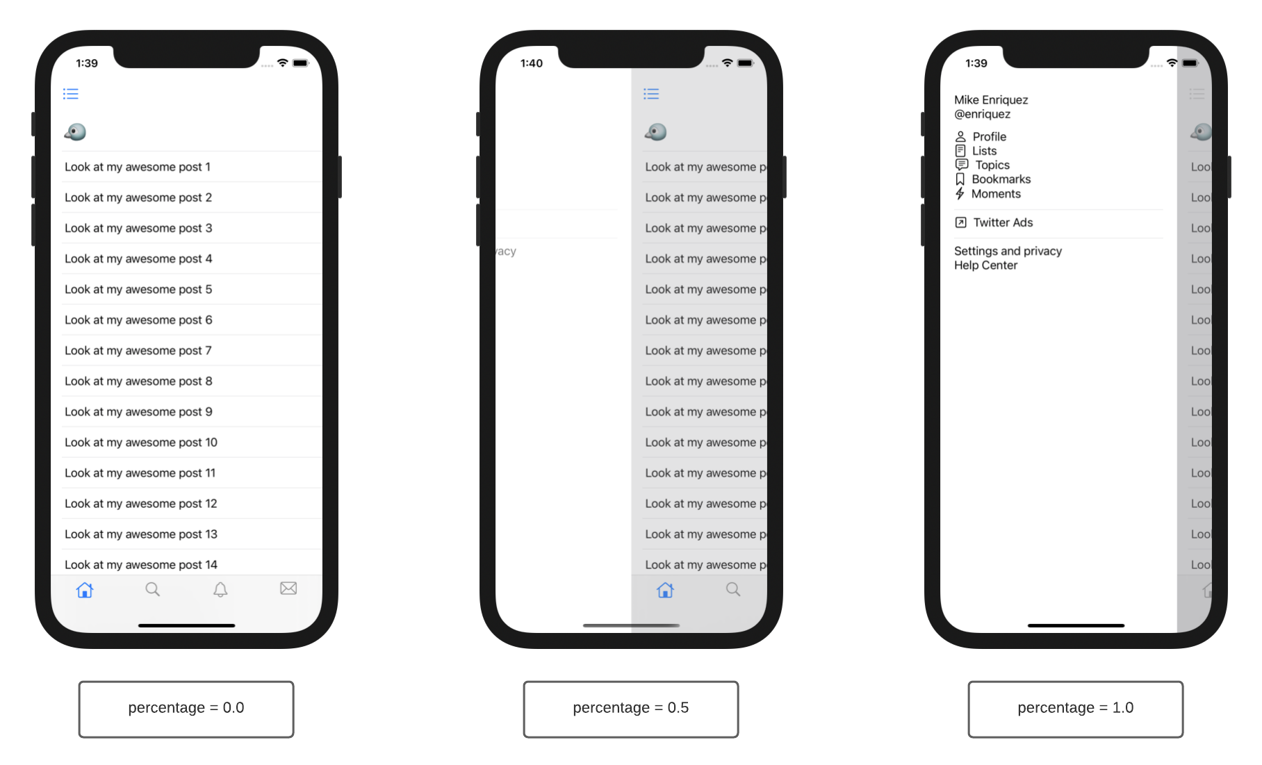 GitHub - enriquez/SlidingView
