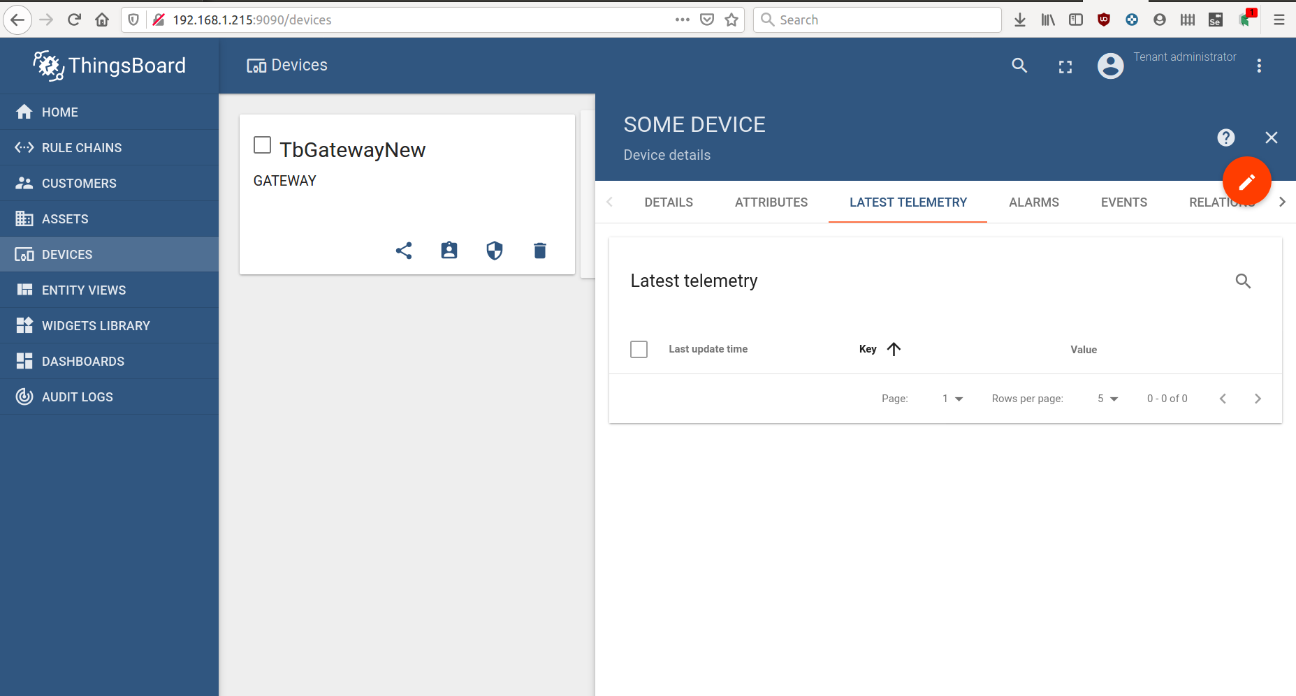 [HELP] Dockerized Thingsboard + Thingsboard Gateway -> New device created but no data is ...