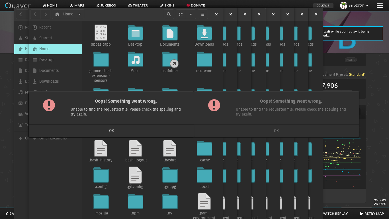 'Unable to find requested files' error while export replays on Pop OS · Issue #2489 · Quaver ...