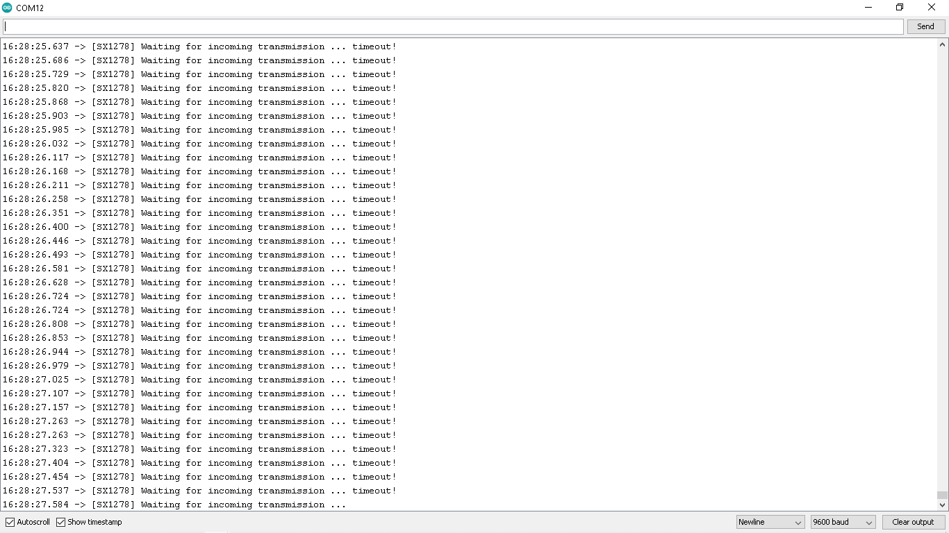 [RFM96] Waiting for incoming transmission ... timeout! · Issue #484 · jgromes/RadioLib · GitHub
