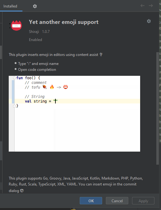 How to enable the plugin? · Issue #76 · shiraji/yet-another-emoji-support · GitHub